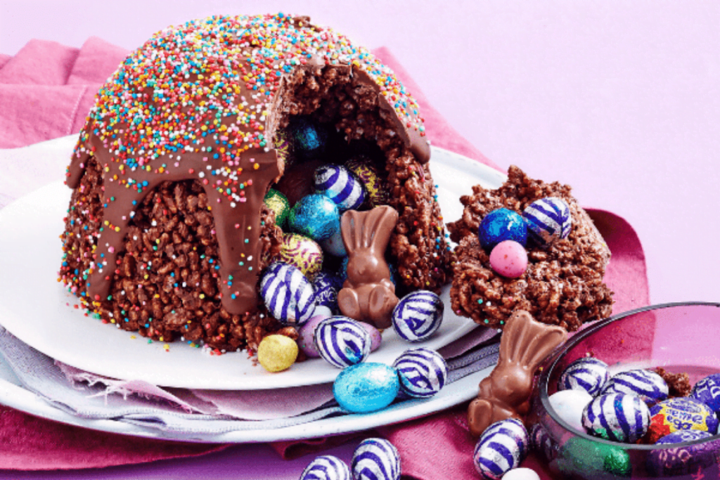 Baby Yum Yum - rice krispies easter egg smash cake - BabyYumYum