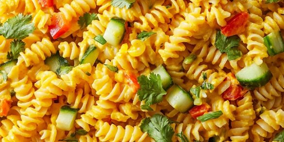 South African Curry Pasta Salad Recipe - BabyYumYum