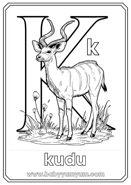 Download Free Alphabet South African Animals Colouring Pages - BabyYumYum