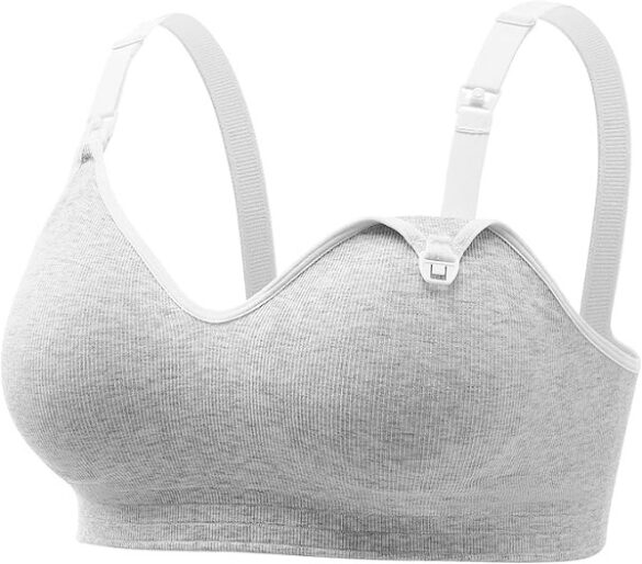 Momcozy Nursing Bras for Breastfeeding, Soft U.S. Cotton Seamless ...